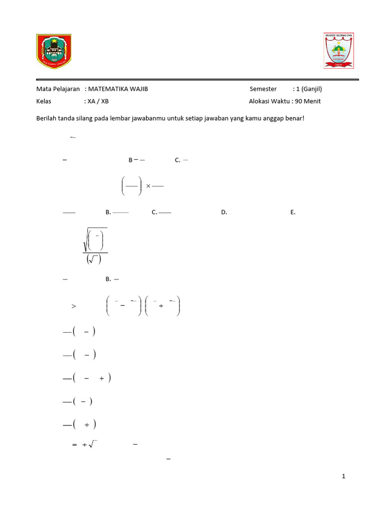 Matematikawajib Xaxb Sas2024 | PDF | Metode & Bahan Ajar