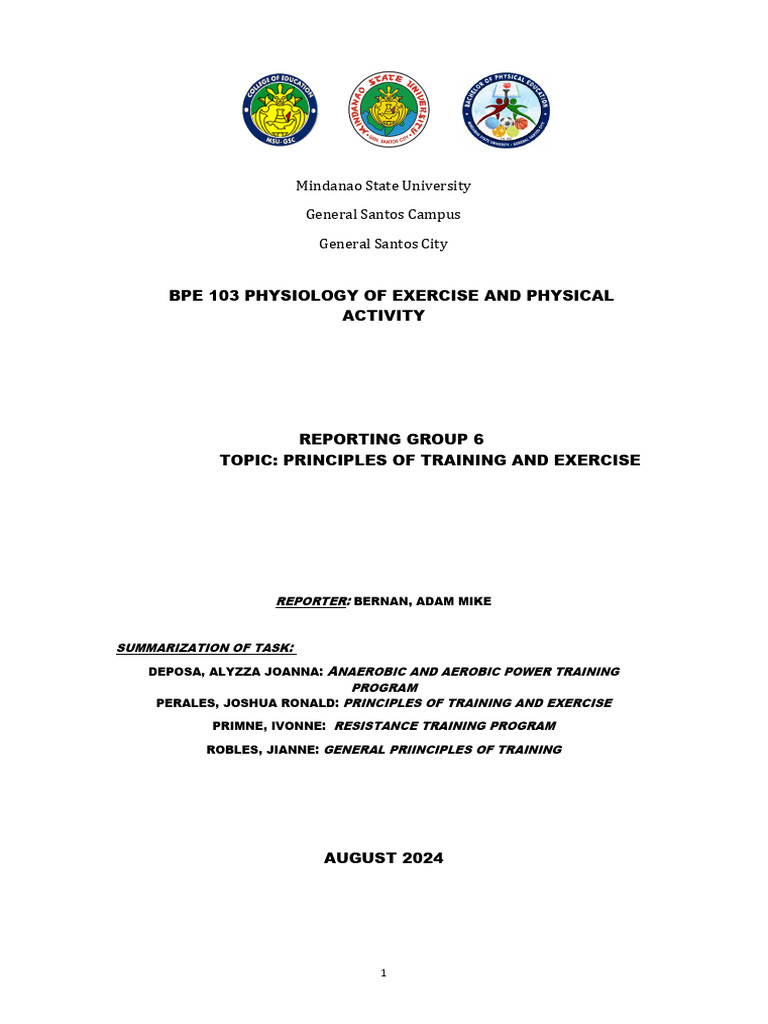 Six Principles of Training Explained | PDF | Strength Training | High ...