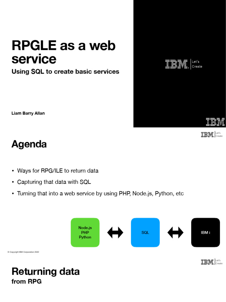 RPGLE As A Web Service Liam Allan | PDF | Ibm Rpg | Intel