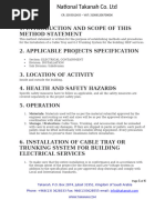 Cable Tray Method Statement | PDF | Cable | Specification (Technical Standard)