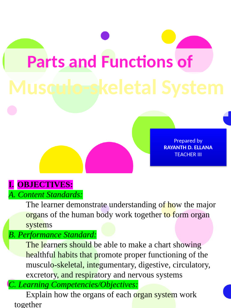 Parts-and-Function-of-Musculo-skeletal-System | PDF | Skeleton | Human ...