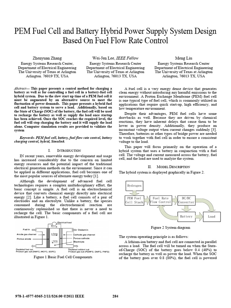PEM Fuel Cell and Battery Hybrid Power Supply System Design Based On Fuel Flow Rate Control ...