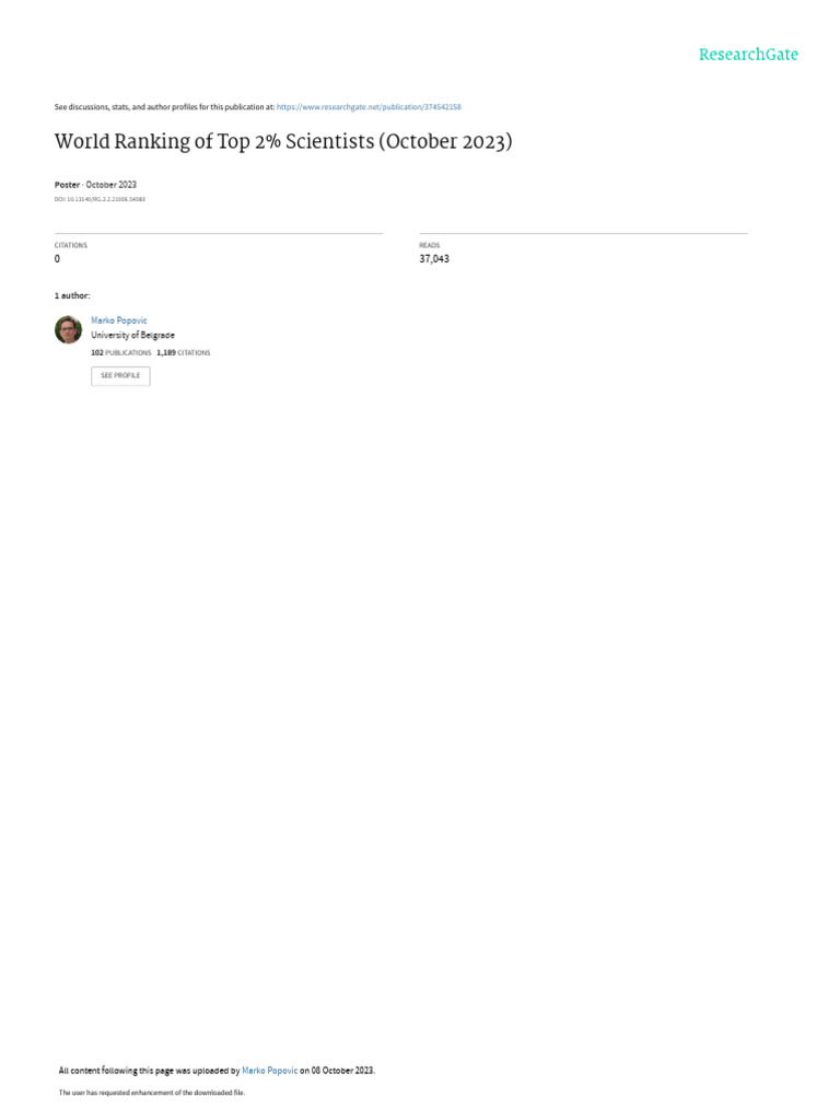 Stanford Ranking Announcement 231008 A | PDF | Data Management | Academia