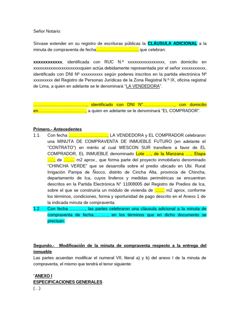 Modelo Adenda | PDF | Ley común