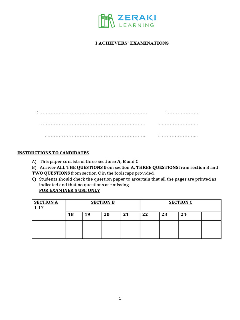 History Form 4 Paper 2 Question Paper Zeraki Achievers 6.0 - June 2022 ...