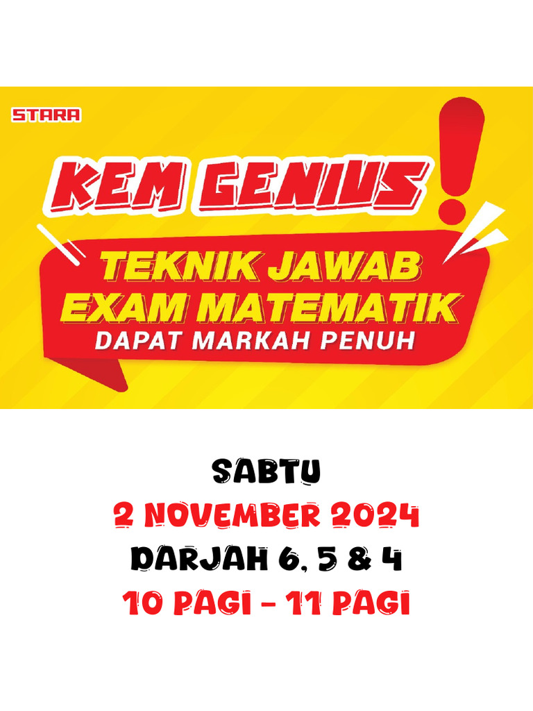 Kem Teknik Jawab Matematik Tahap 2 | PDF