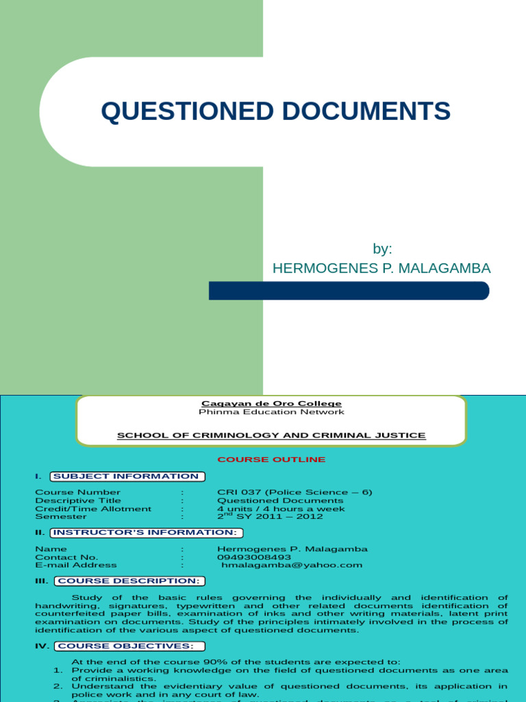 Questioned Documents | PDF | Chromatography | Signature