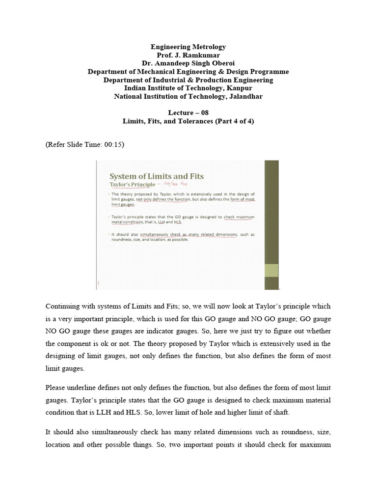 Lec 9 | PDF | Engineering Tolerance Lec 9 | PDF | Engineering Tolerance