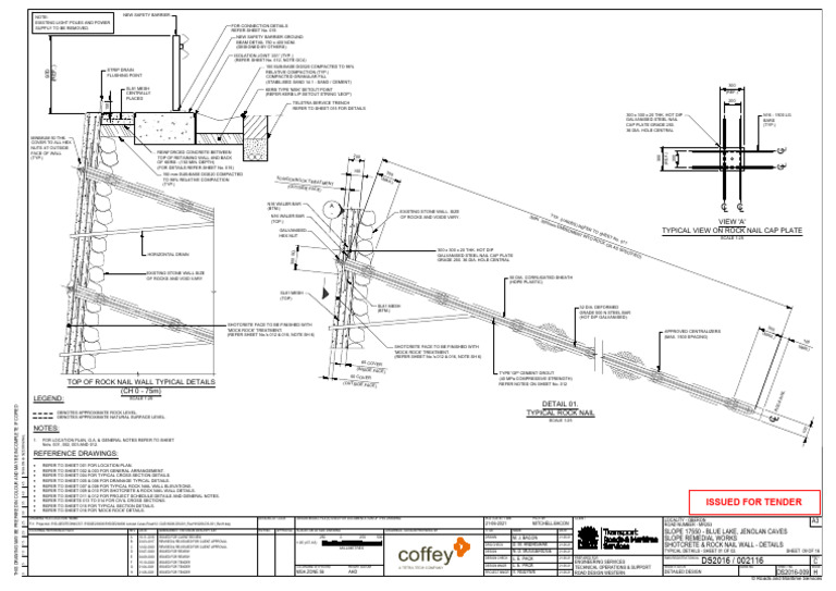 Shotcrete and Rock Nail Wall Details | PDF | Civil Engineering ...