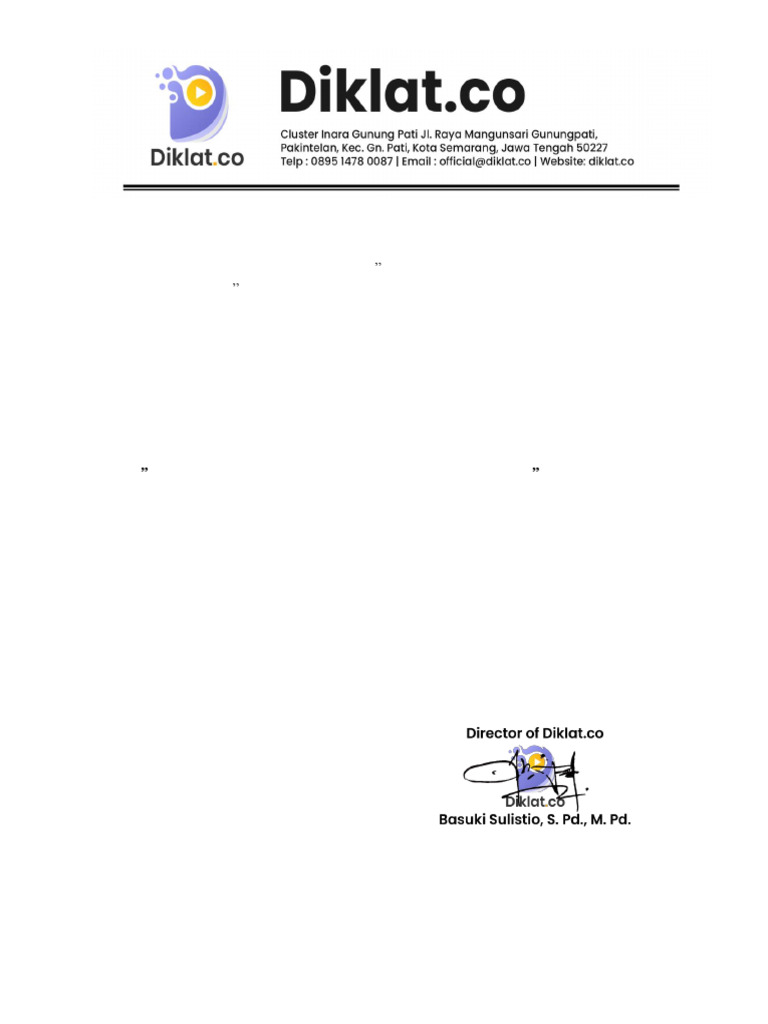 Undangan Diklat Asesmen Modul P5 SD/MI | PDF