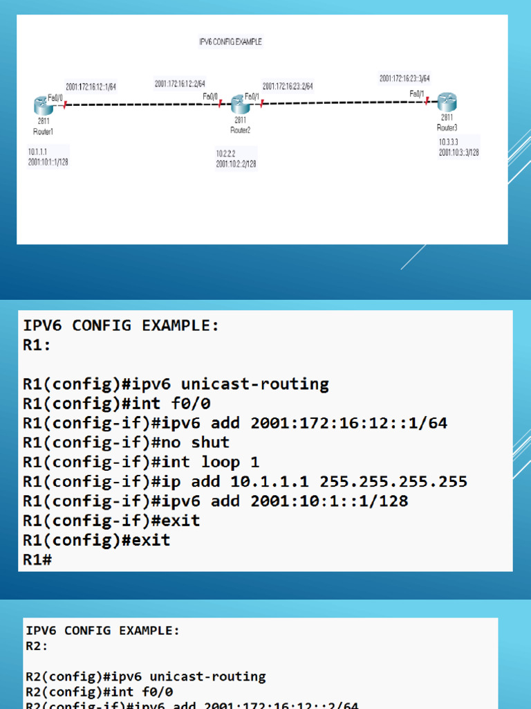 Ipv6 Config PPT Christ College | PDF