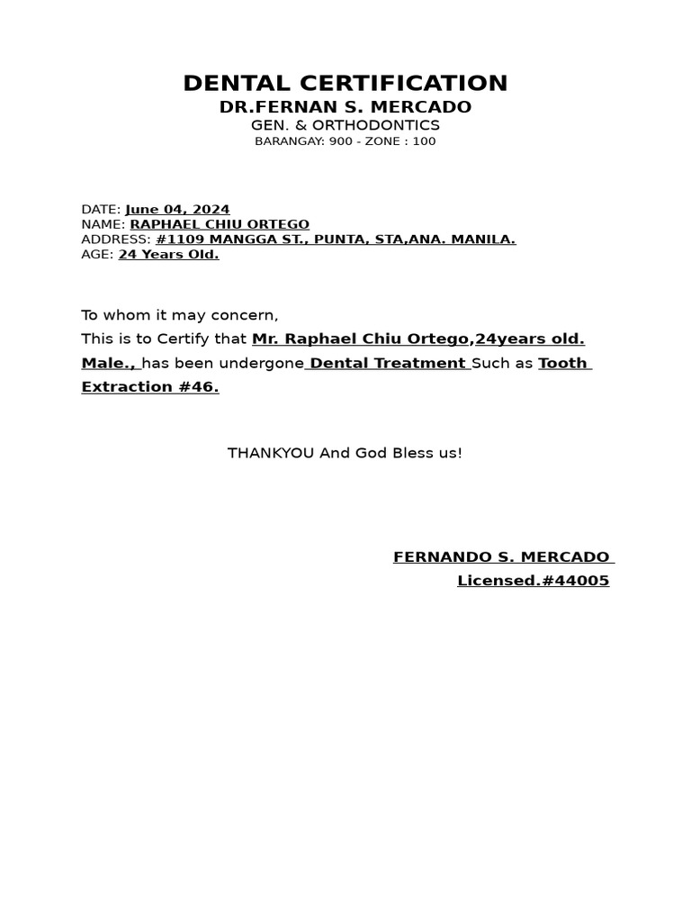Dental Certification | PDF
