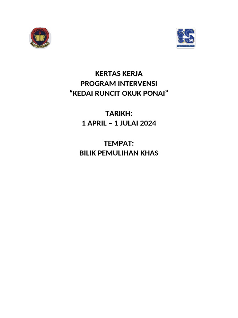 Kertas Kerja Kedai Runcit Okuk Ponai | PDF