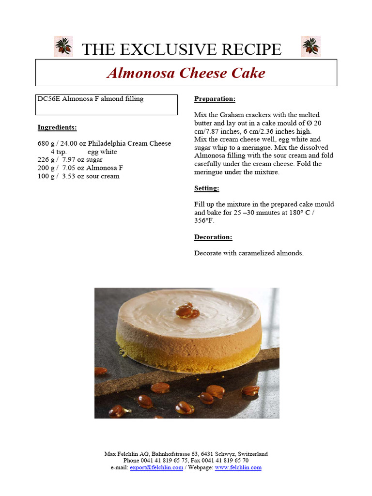 Almonosa Cheese Cake | PDF