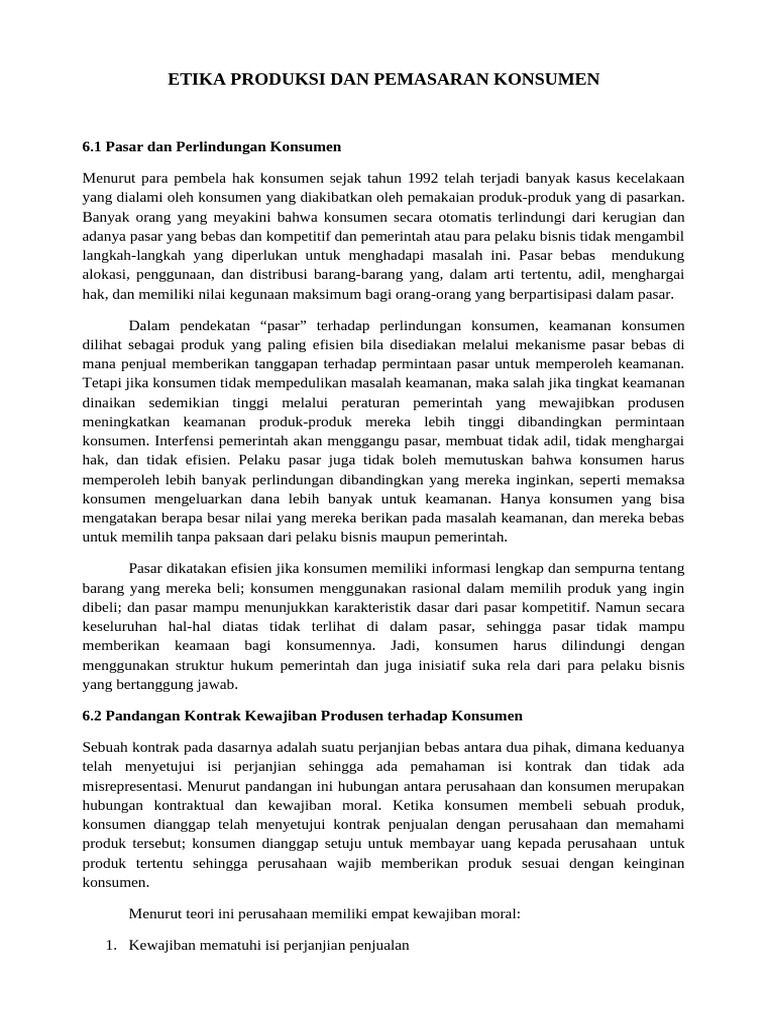 Ringkasan Kasus Etika Produksi Dan Pemasaran Konsumen-1 | PDF | Pengelolaan Keuangan & Uang | Hukum