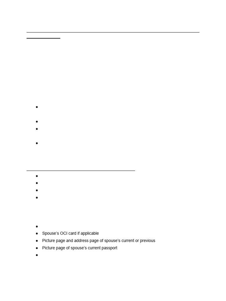 OCI Checklist for Foreign Spouses of Indians | PDF | Government And ...