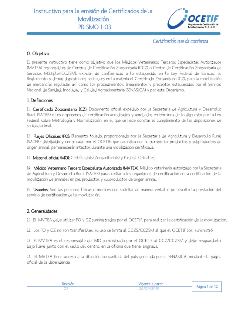 Instructivo para La Emision de Certificados de La Movilizacion | PDF | Finanzas y administración ...