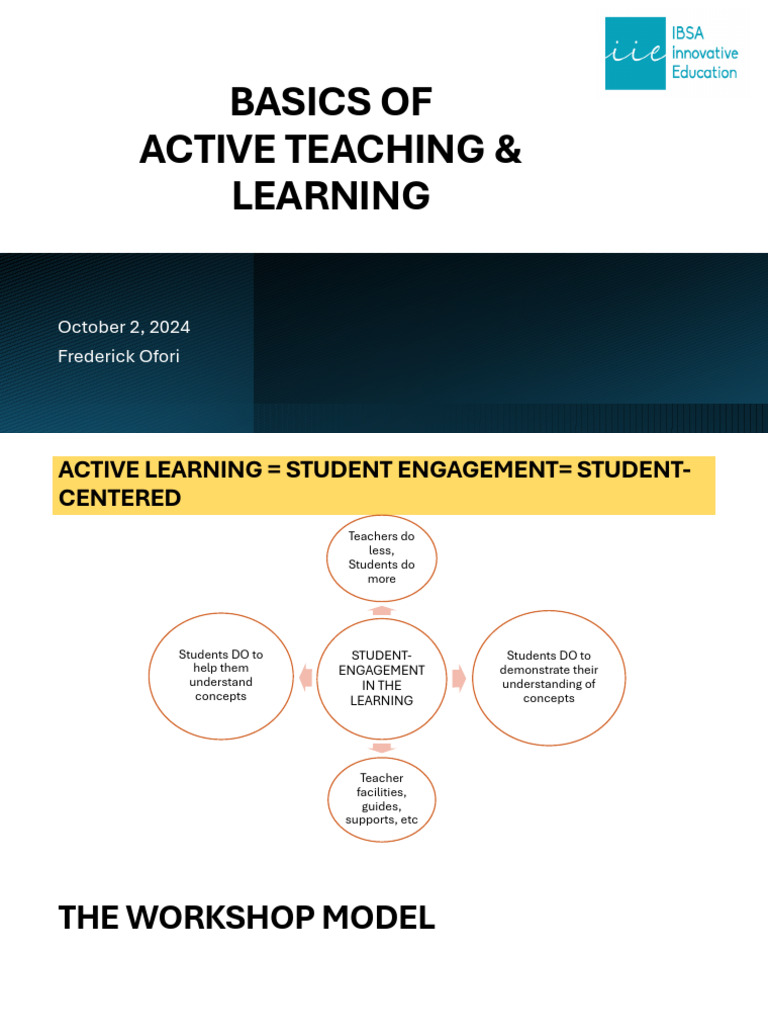 Basics To Active Teaching and Learning | PDF | Teachers | Inquiry Based ...