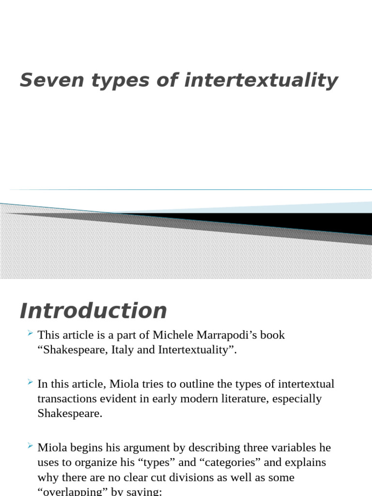 Types of Inetrtextuality | PDF | Intertextuality | Translations