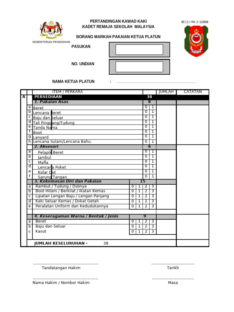 Borang Hakim Krs Pindaan 2023 | PDF