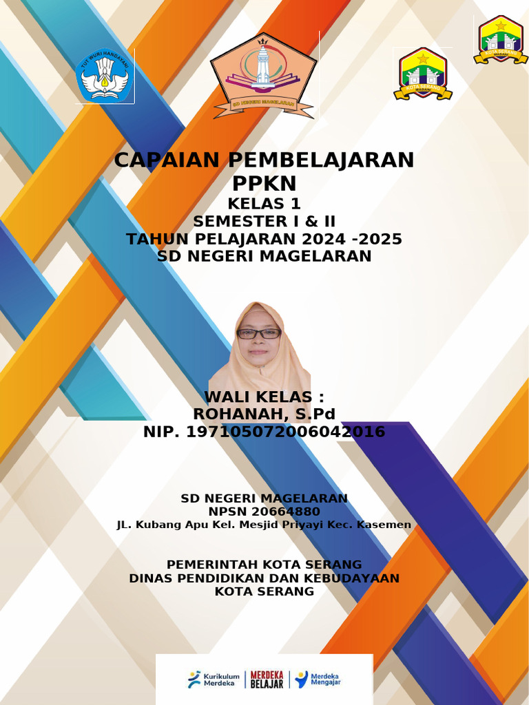 cover CAPAIAN PEMBELAJARAN PPKN bu rohanah tahun 2024-2025 | PDF