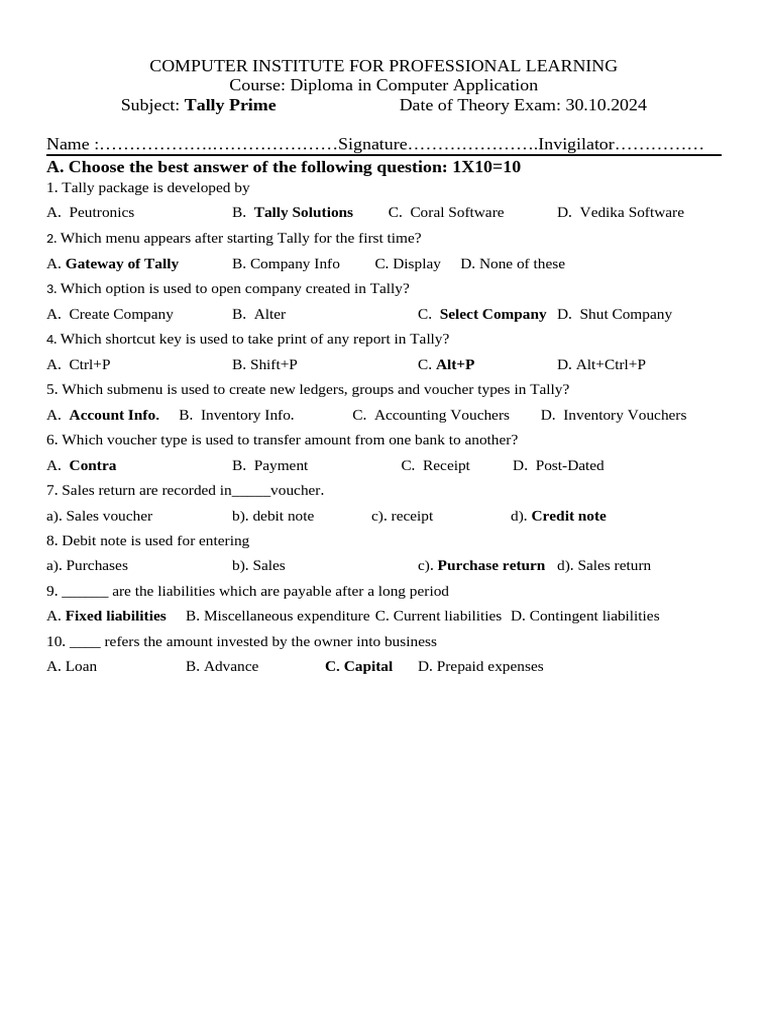Tally Prime Exam Preparation Guide | PDF | Debits And Credits | Voucher