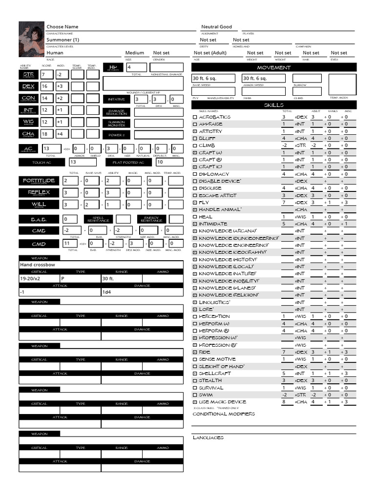 Charactersheet | PDF | D20 System
