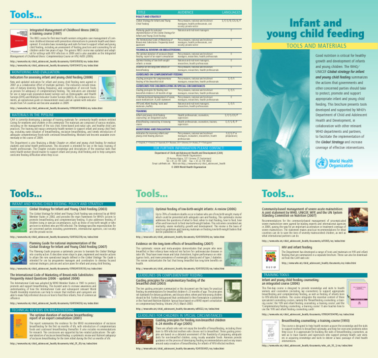 Infant and Young Child Feeding - Tools and Materials | PDF ...