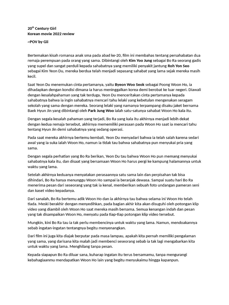 20th Century Girl 2022 - by Gii | PDF