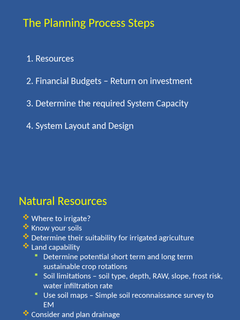2-Irrigation System Planning | PDF | Irrigation | Water