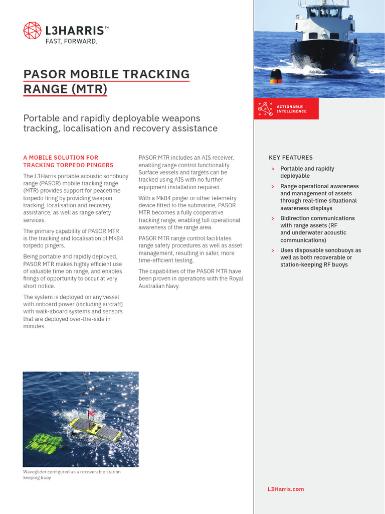 Ims Maritime Datasheet PASOR MTR | PDF | Torpedo | Software Defined Radio