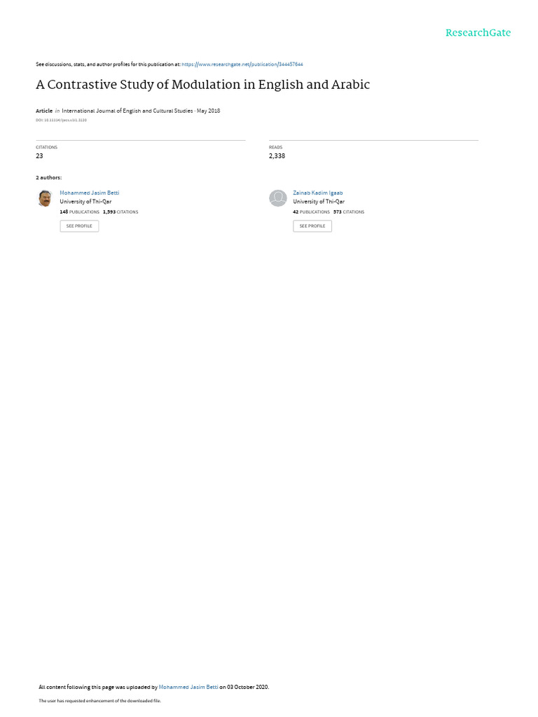 Modulation | PDF | Verb | English Language