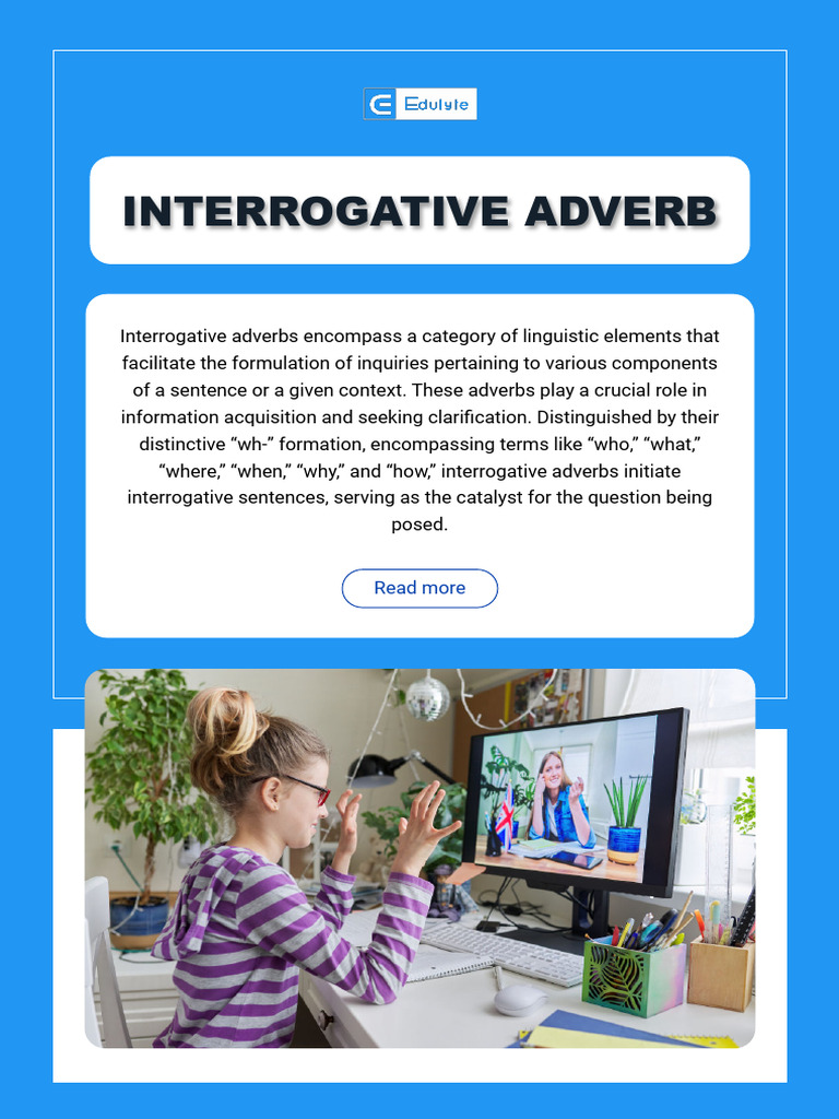 Interrogative Adverb Worksheet | PDF