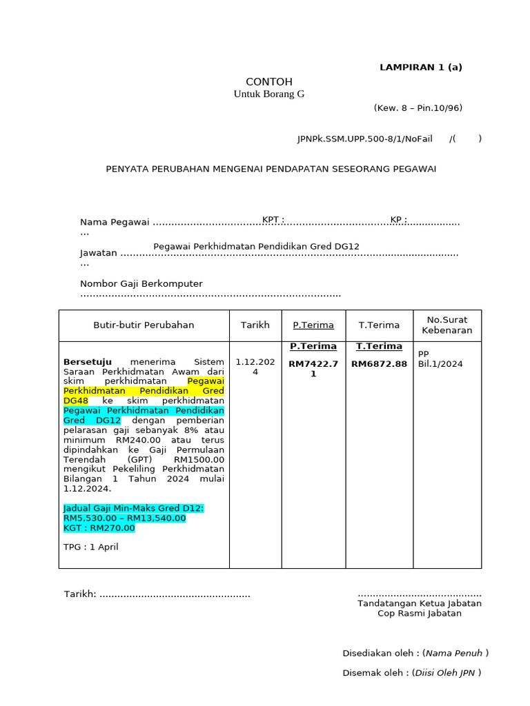 SSPA Contoh Kew 8 JPN Perak Kemaskini Pada 23102024 | PDF
