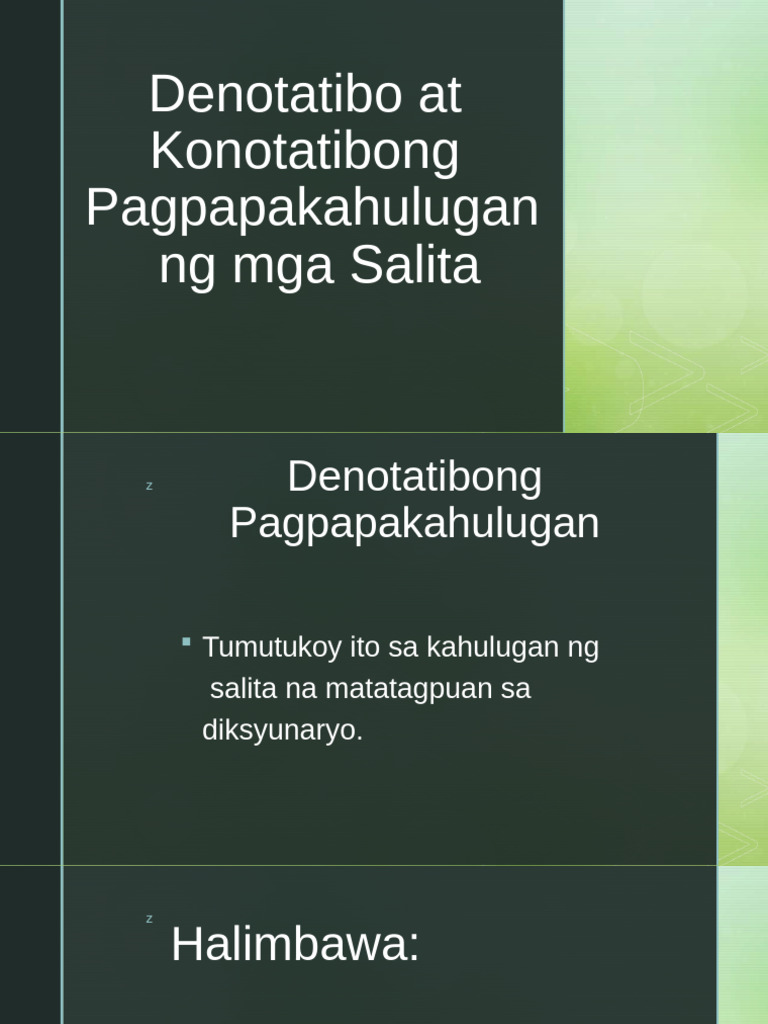 Grade 8 Week 5 - Denotatibo at Konotatibong Pagpapakahulugan | PDF