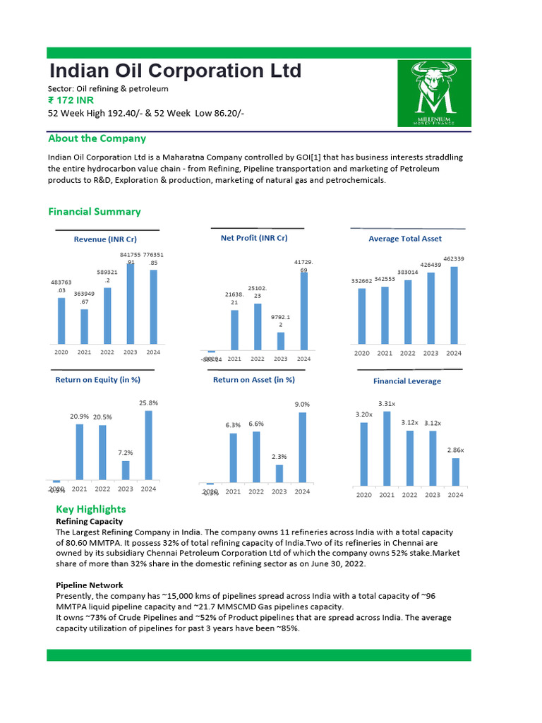 Indian Oil: Financial Growth Insights | PDF | Oil Refinery | Petroleum