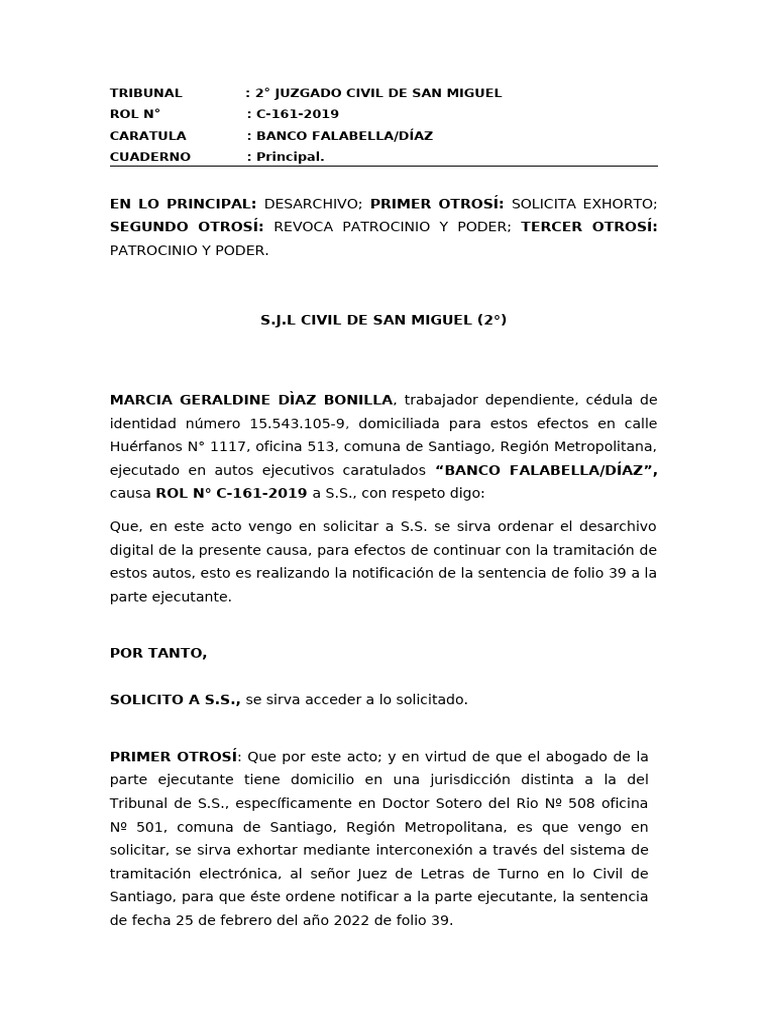 Exhorto y Desarchivo y Revoca Pyp | PDF