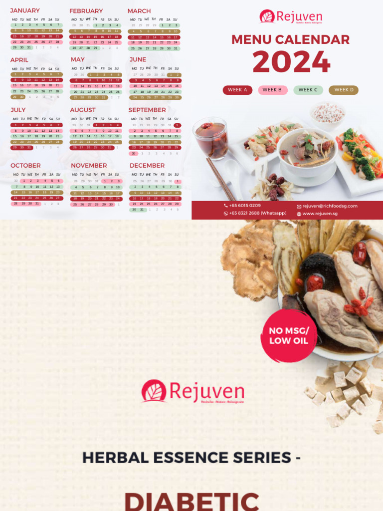 Rejuven - Diabetic Patients Menu 2024 | PDF | Chinese Cuisine | Chicken ...