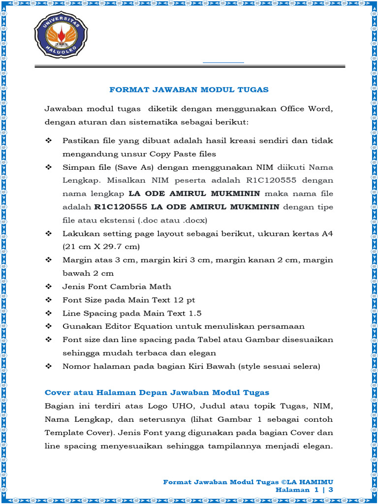 Format Jawaban Modul Tugas | PDF