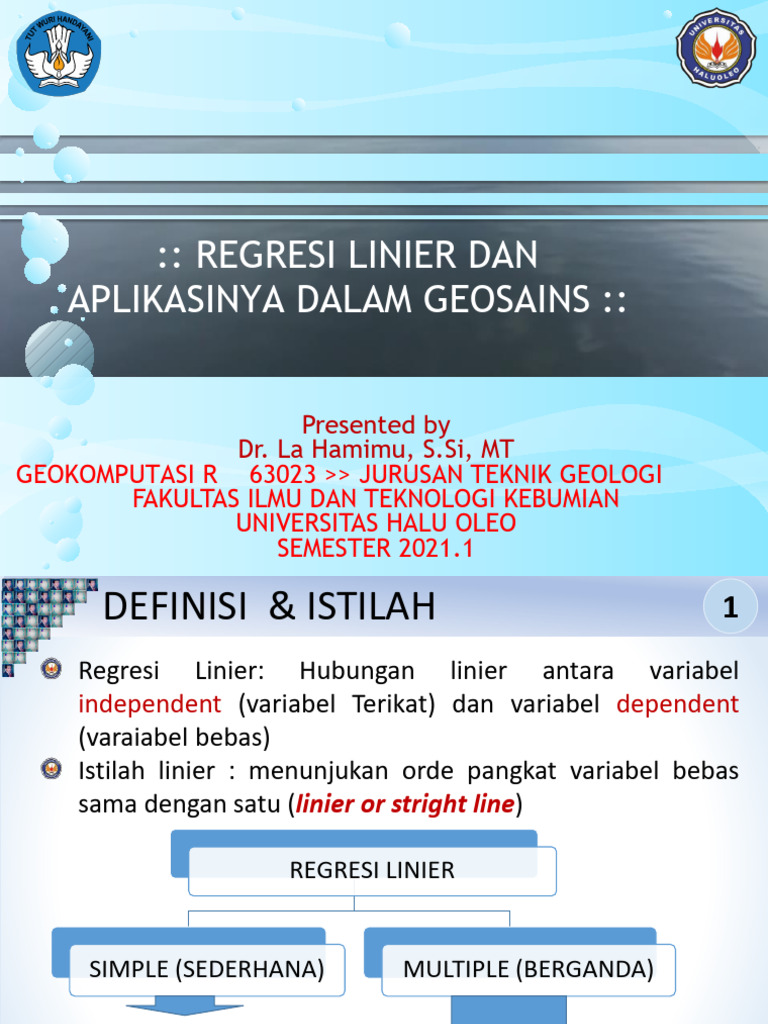 Modul Kuliah 02 Regresi Linier Dan Aplikasinya Dalam Geosains | PDF