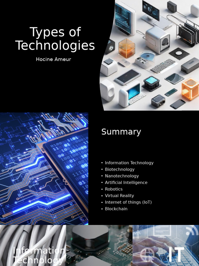 Types of Technologies | PDF | Internet Of Things | Artificial Intelligence