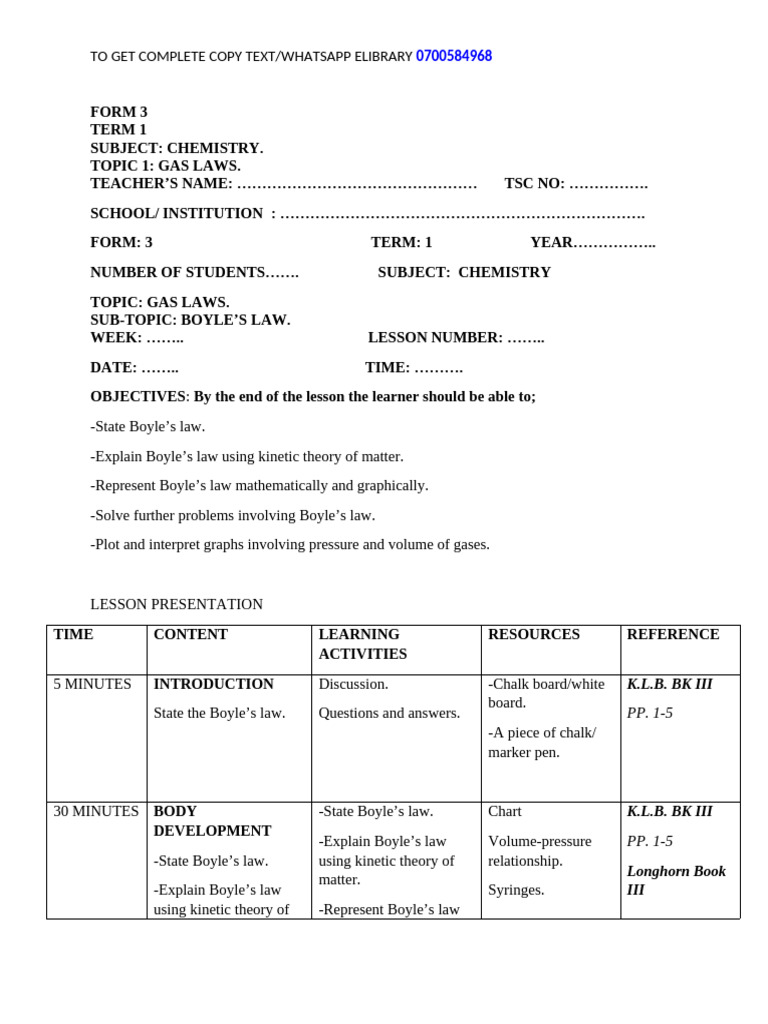 New Chemistry Lesson Plans | PDF | Thermal Expansion | Gases