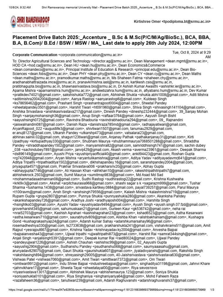 Accenture Placement Drive for Batch 2025 | PDF | Computer Architecture ...