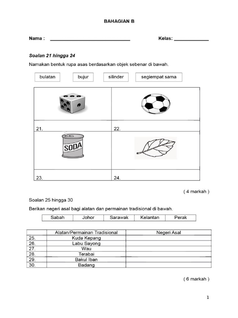 Soalan PSV Tahun 6 Teori Akhir Tahun | PDF
