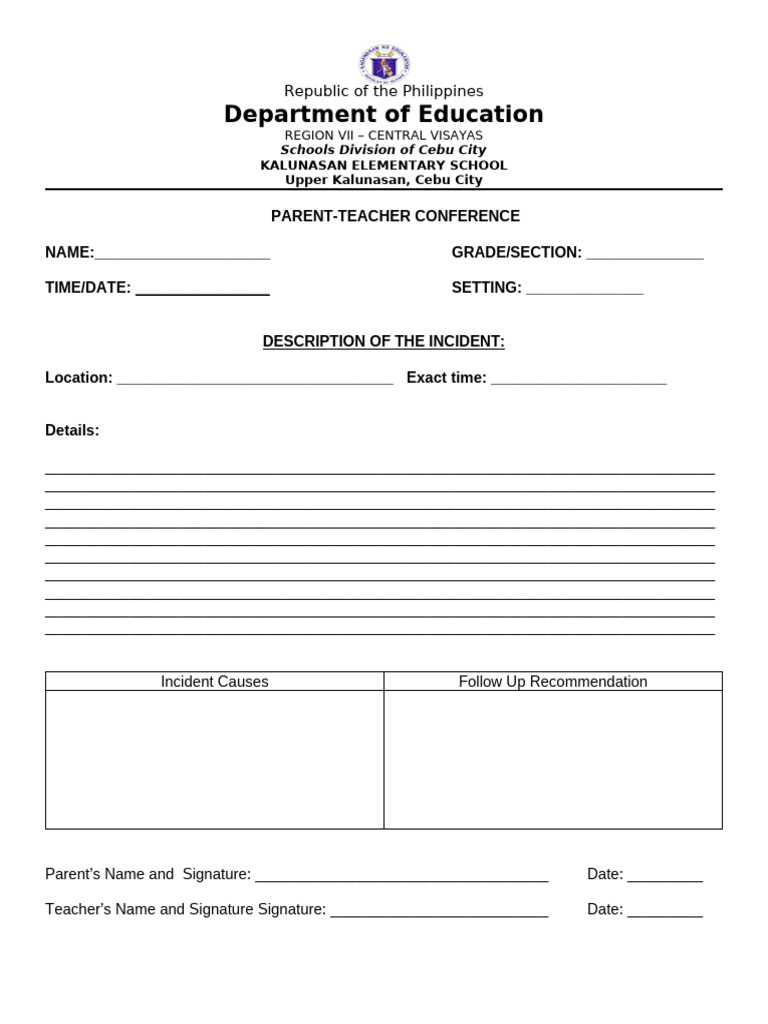 Parent-Teacher Conference | PDF