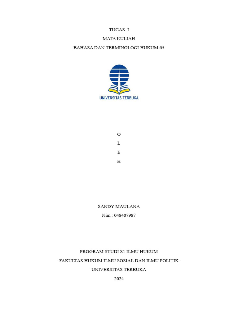 Tgs 1 Bhs Terminologi Sandy | PDF