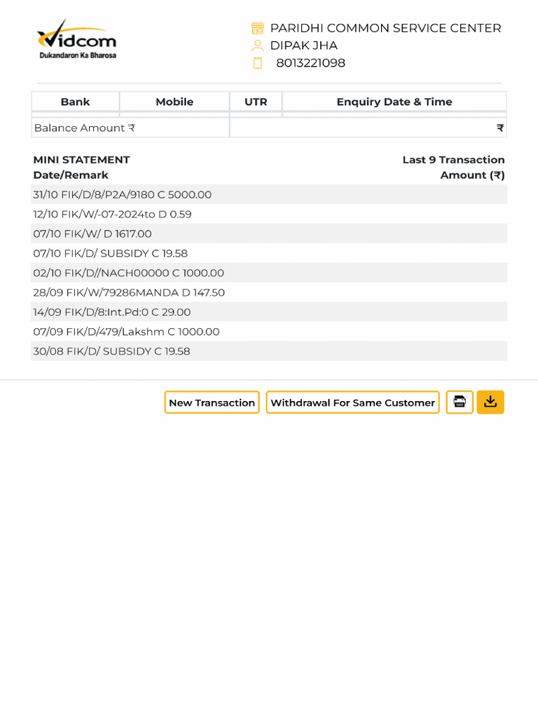 Mini Statement (21) | PDF