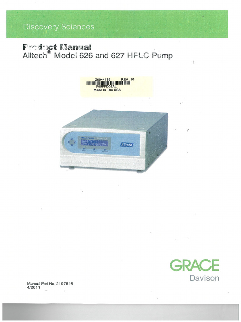 Alltech Model 626 HPLC Pump | PDF