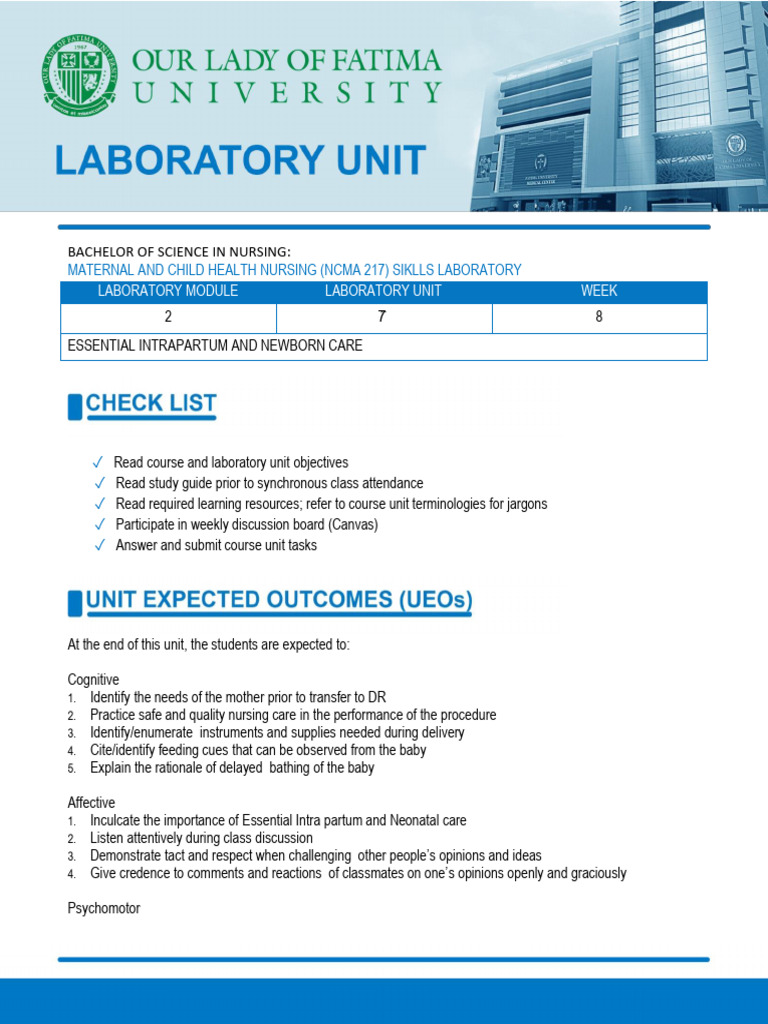217 M2 L7 Week 8 EINC MODULE | PDF | Childbirth | Infants