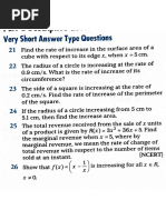 Cbse Class 12 Application of Derivative Case Study Based Question | PDF ...